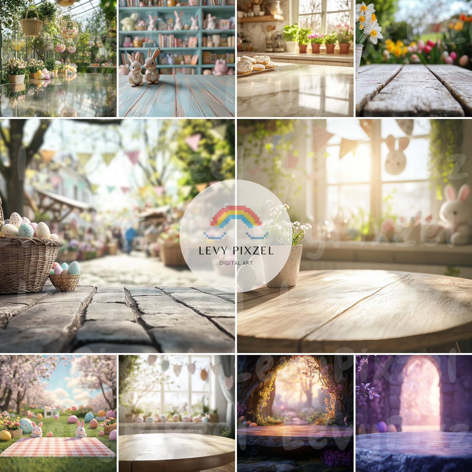 50 Easter Background Mockups: Festive Product Display (PNG Files) - Etsy