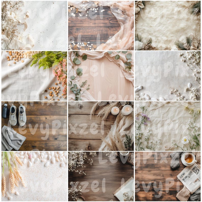100 Background & Flat Lay Mockups, Product Backgrounds, PNG (digital ...