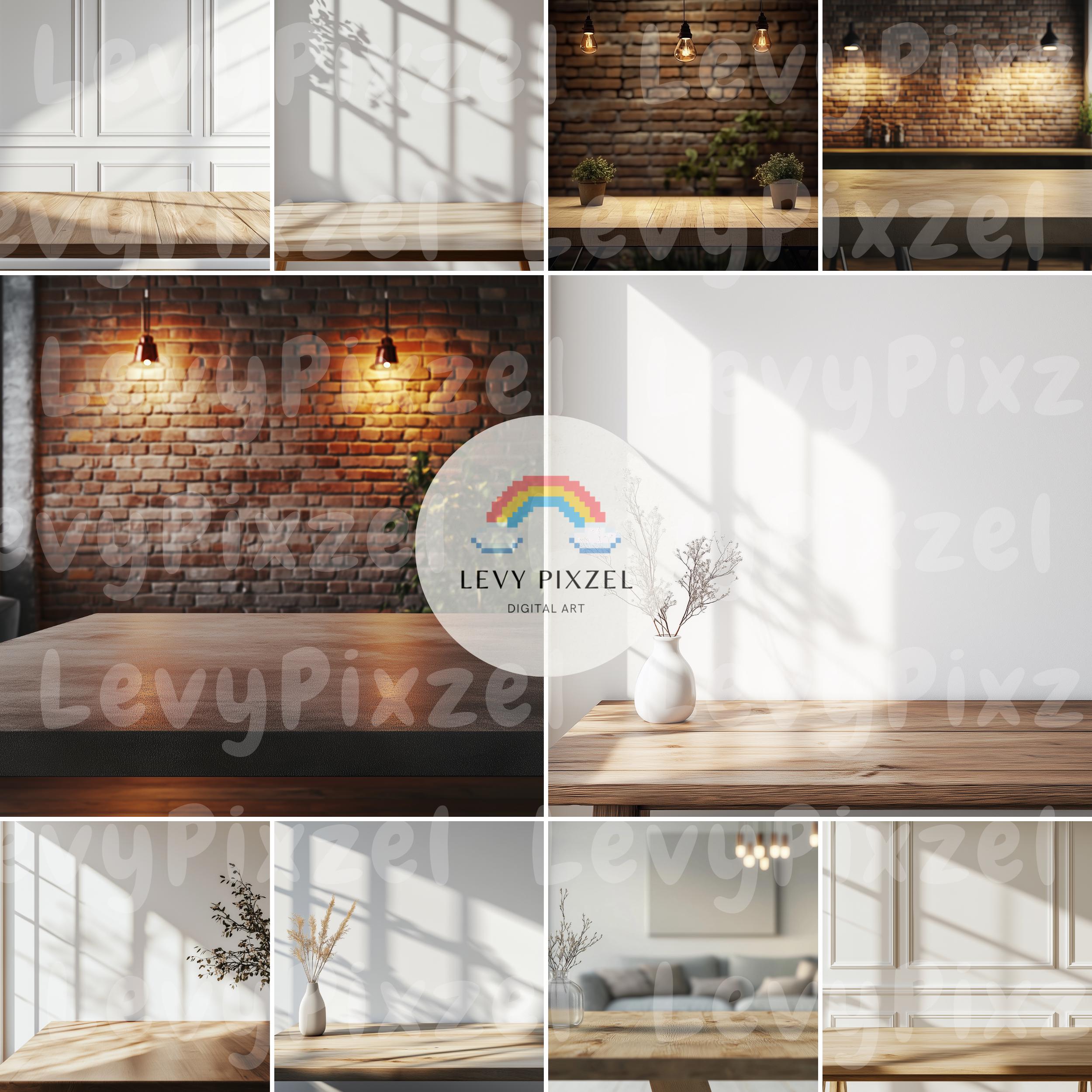 70 Tabletop Background Mockups: Product Display PNG Backdrops (digital ...