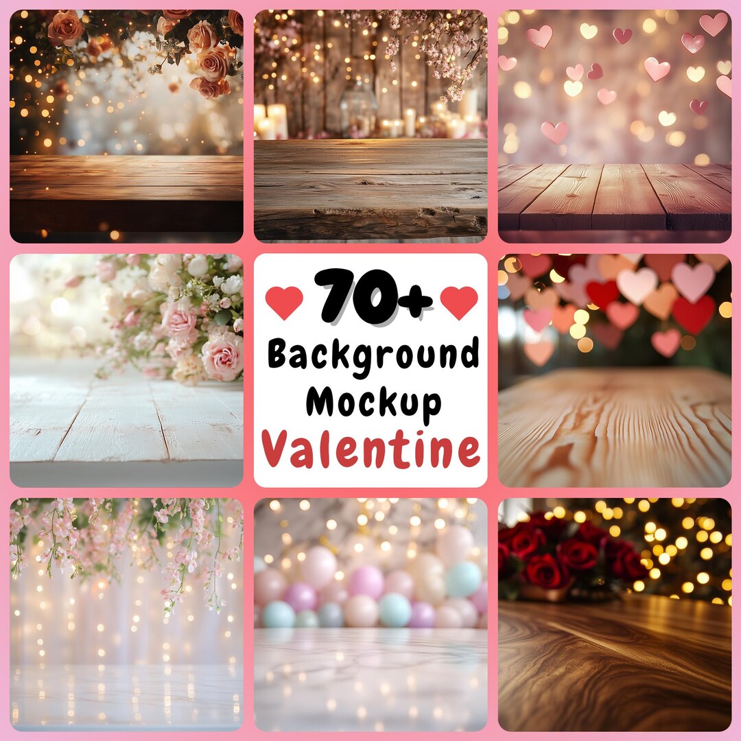 70+ Valentine's Day Background Mockups, Table Background Bundle ...