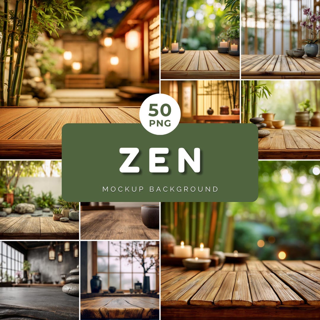 Zen Style Mockup Background – 50 PNG, Neutral Table Top, Calm Lighting ...