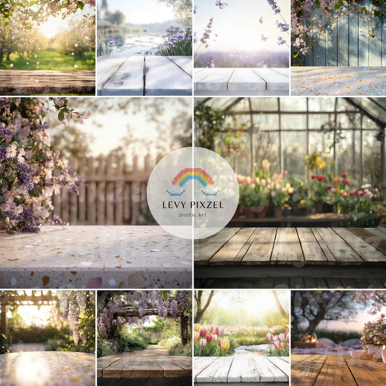 Spring Background Mockups Bundle: Product Display Backdrops (70 PNG ...