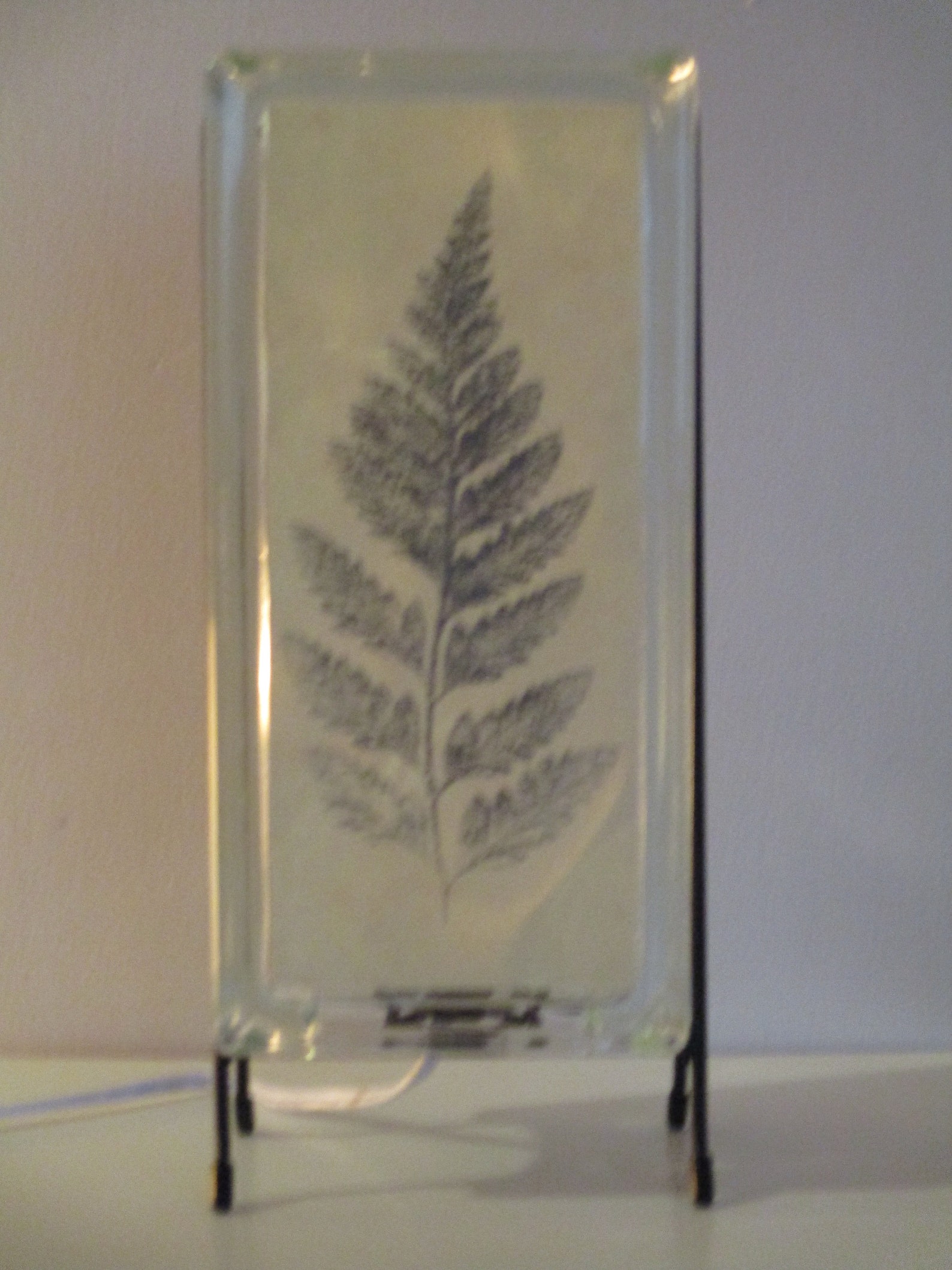 Fern Leaf Lamp Upcycled Glass Block Retro Fern Nightlight - Etsy