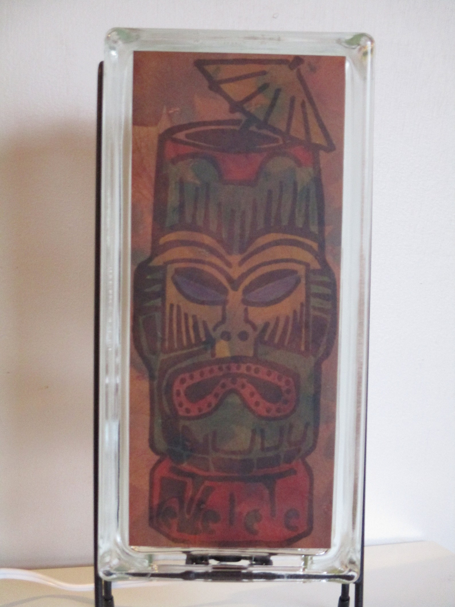 Tiki Bar Light Hawaiian Decor Upcycled Glass Block Tiki Lamp - Etsy