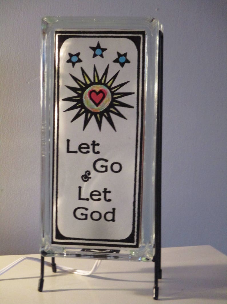 Let Go Let God Lighted Glass Blocks Upcycled Glass Block - Etsy