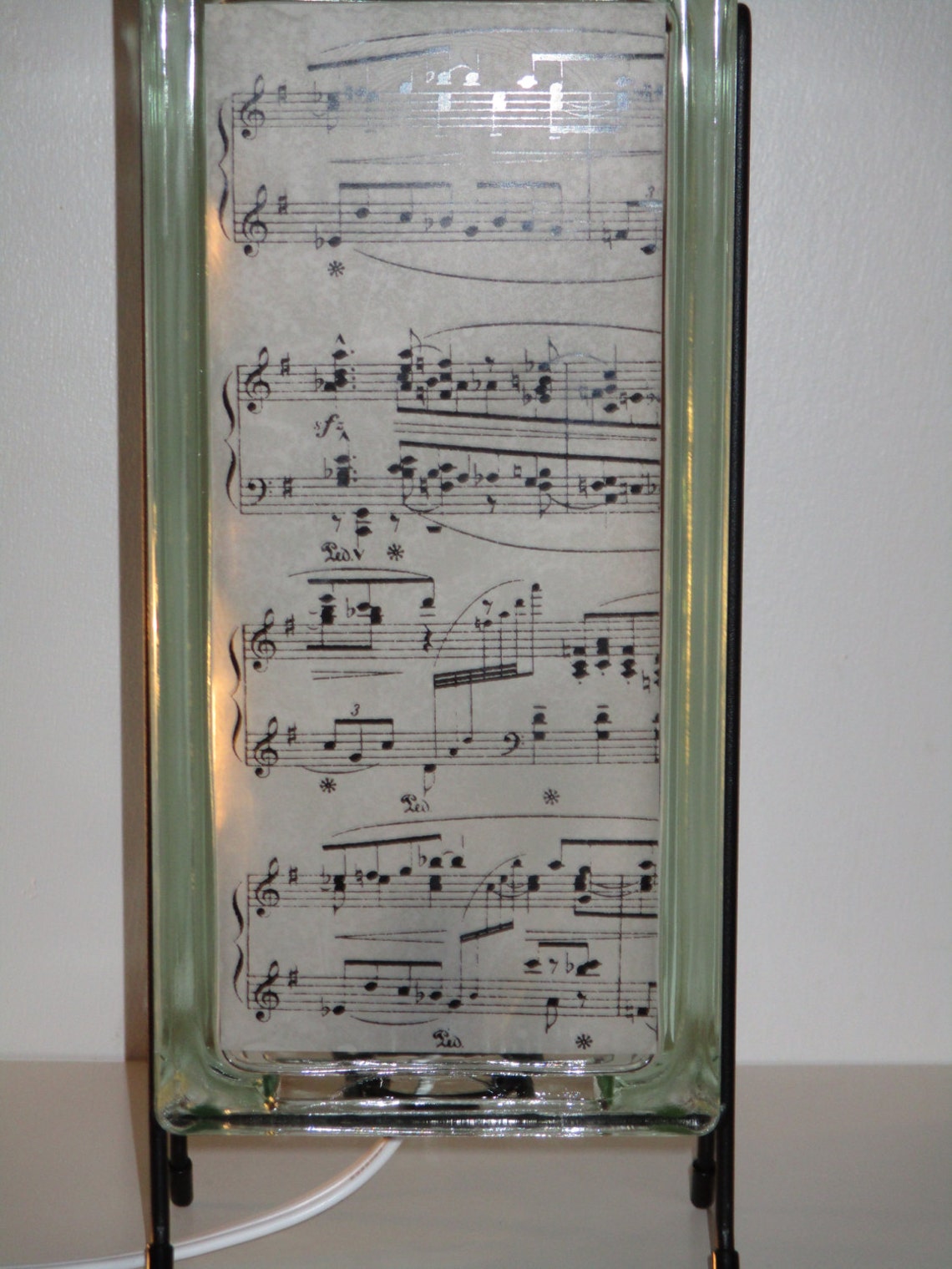 Piano Music Lighted Glass Block Upcycled Glass Block Sheet - Etsy