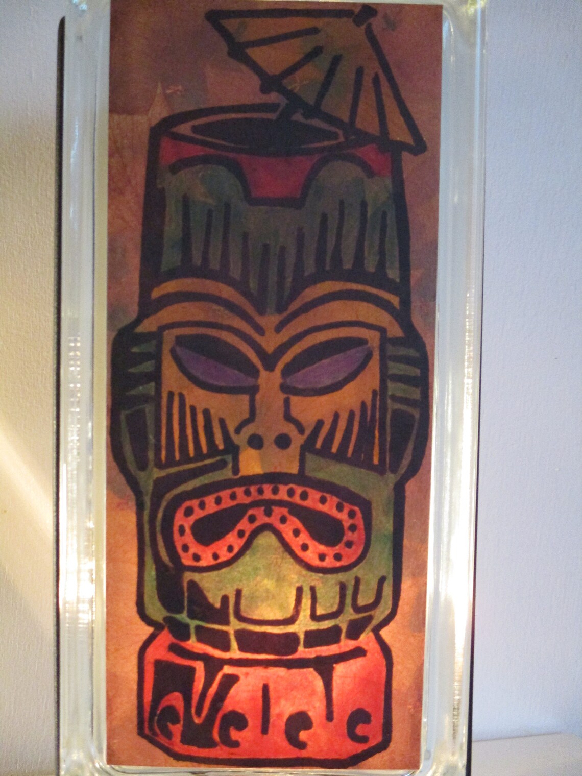 Tiki Bar Light Hawaiian Decor Upcycled Glass Block Tiki Lamp - Etsy