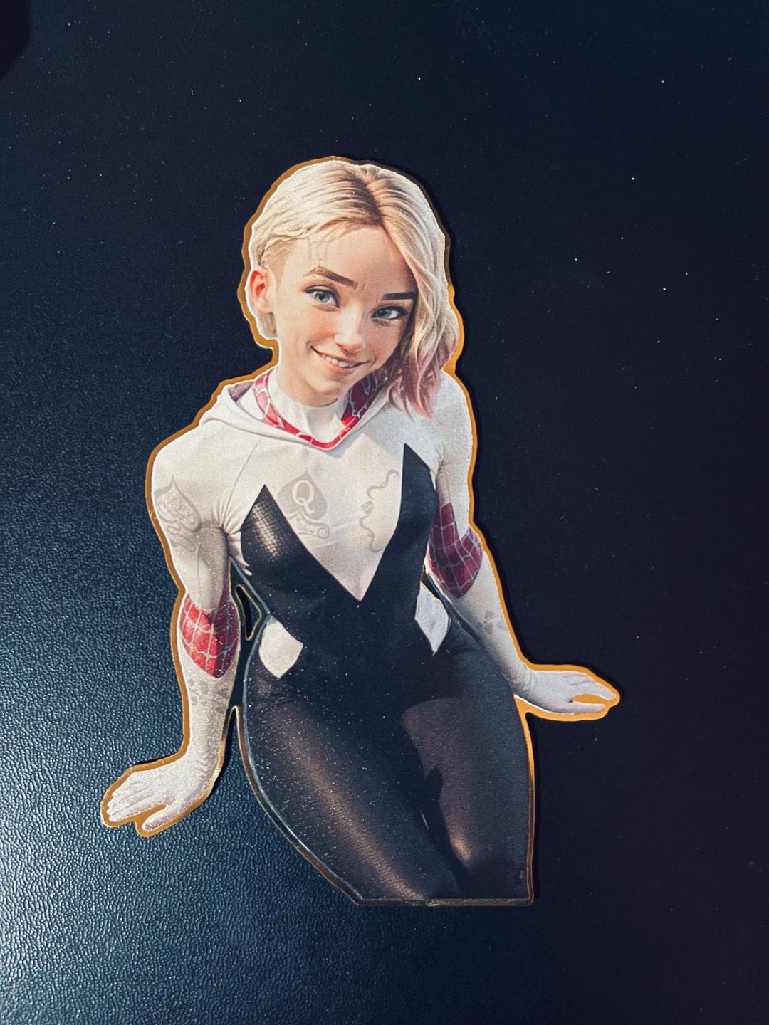 Spiderverse Gwen Stacy Waifu Gold Metal Card QOS Queen of Spades ...