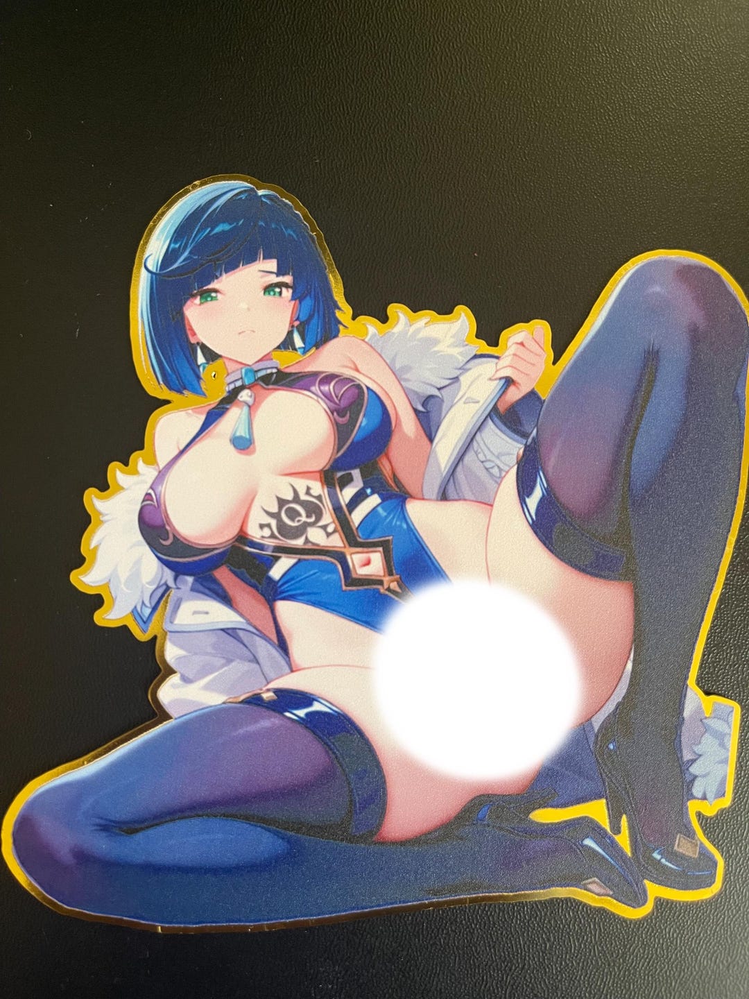 Genshin Impact Yelan Anime Waifu 5" Gold Metal Card - Etsy