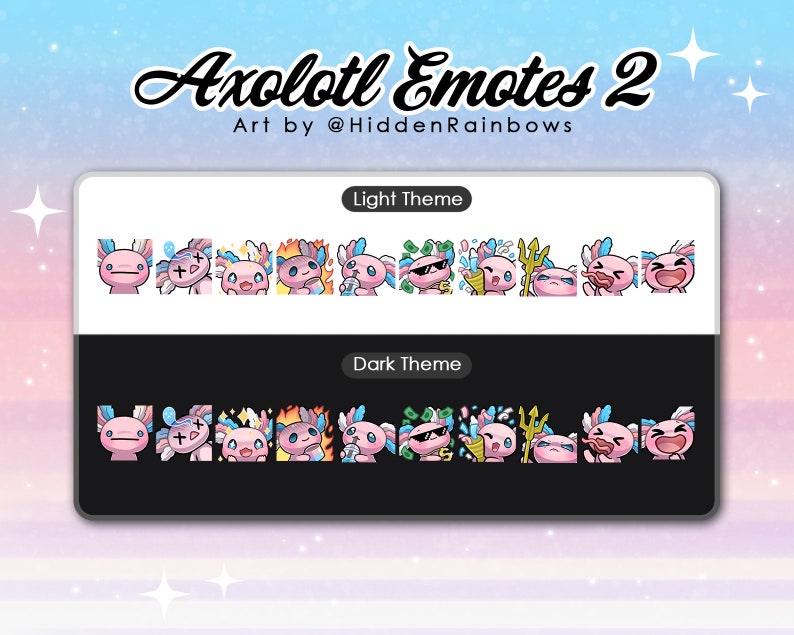 Transgender Axolotl Emotes Set 2/ Twitch Emote Set/ Streaming, Youtube ...