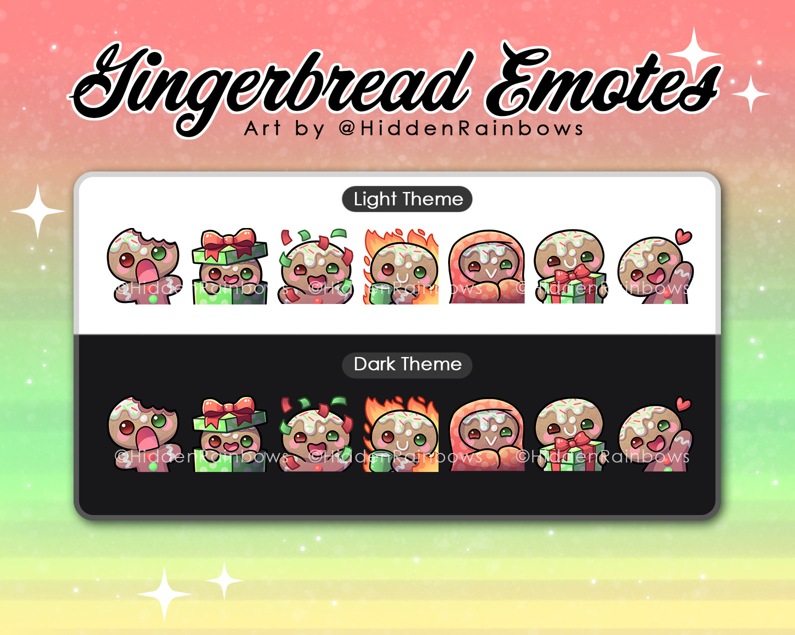 Gingerbread Christmas Twitch Emotes/ Emote Set/ Xmas Cute Emoji Pack ...