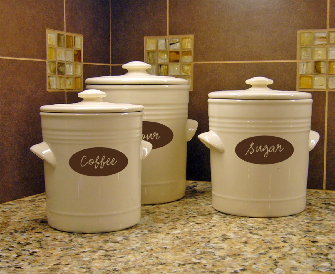Custom Canister Labels - Vinyl Decal Stickers - Etsy