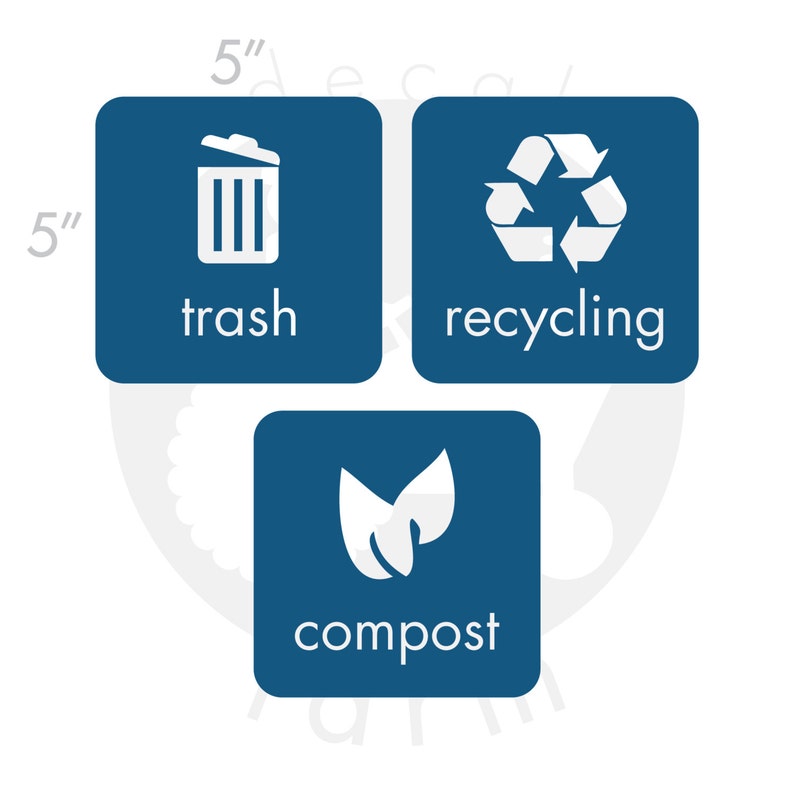 Trash, Recycling, and Compost Labels - Vinyl Decal Stickers - Etsy