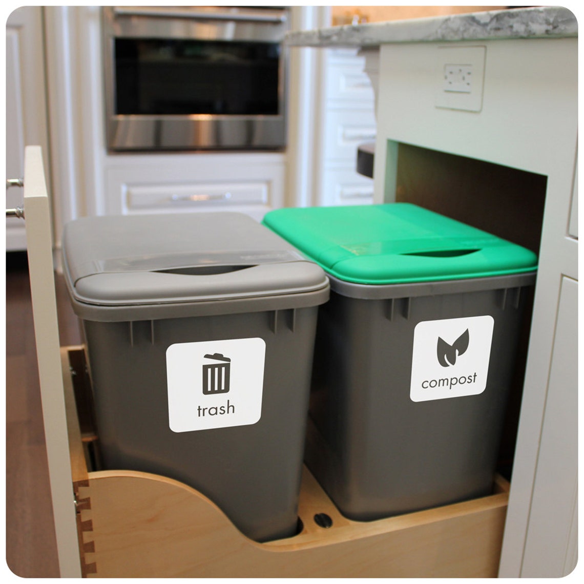 Trash, Recycling, and Compost Labels - Vinyl Decal Stickers - Etsy