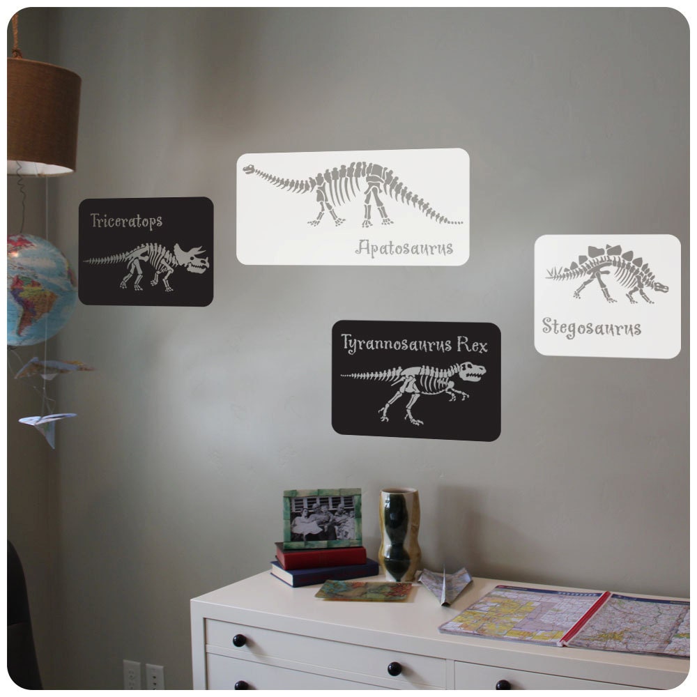 Dinosaur Skeleton Squares - Vinyl Wall Art Decal Sticker - Etsy