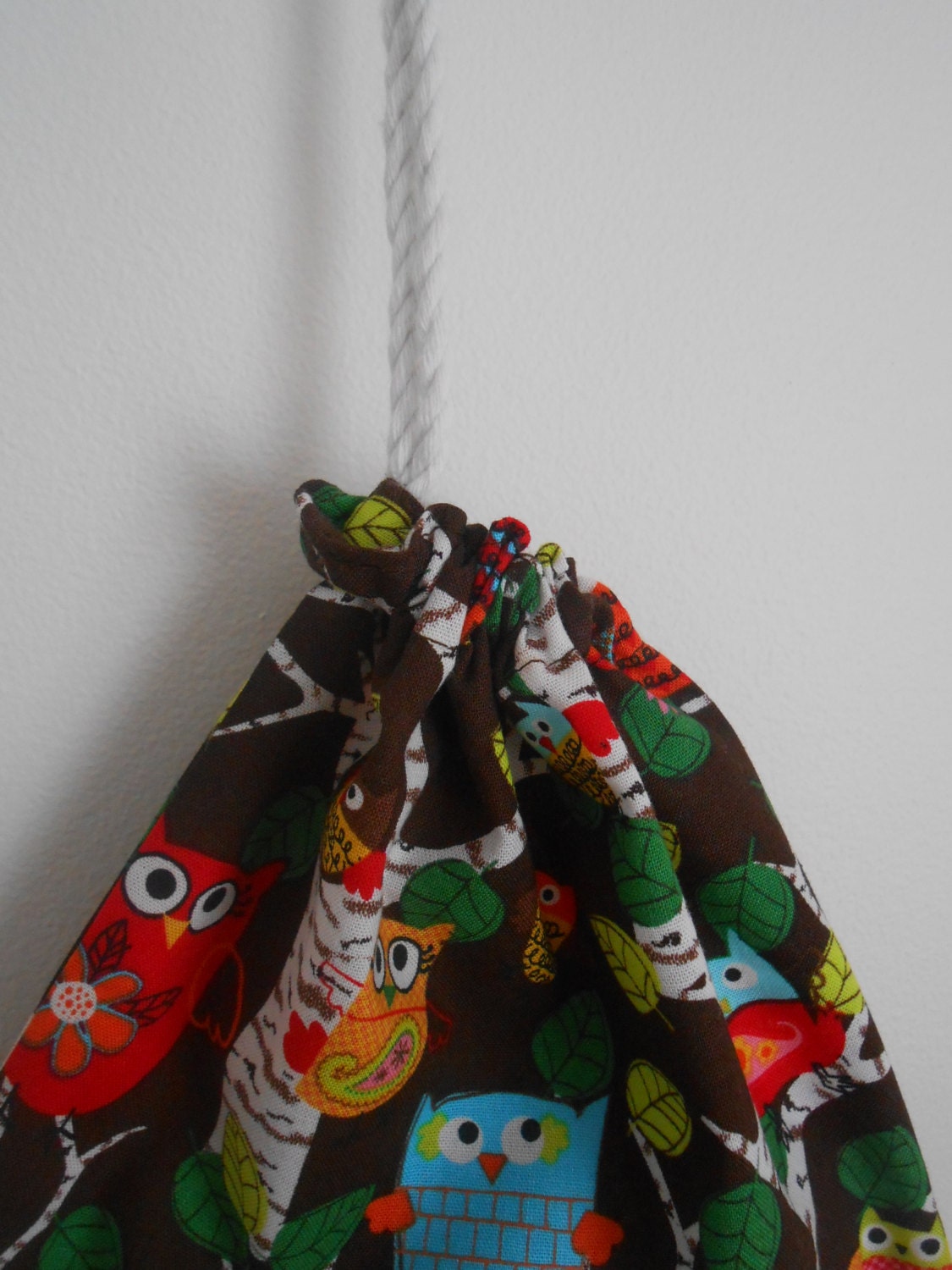 Extra Small Owl Drawstring Bag, Snack Bag, Toy Bag, Accessory Bag, Owls ...