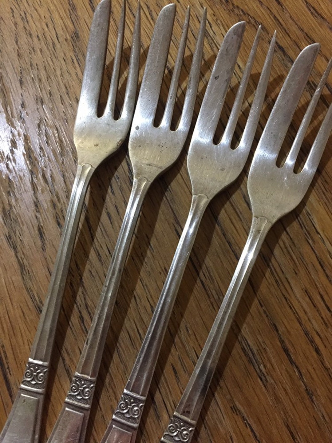 Set of Four Vintage Angora Silver Plate Co Cake Forks Vintage Cutlery ...