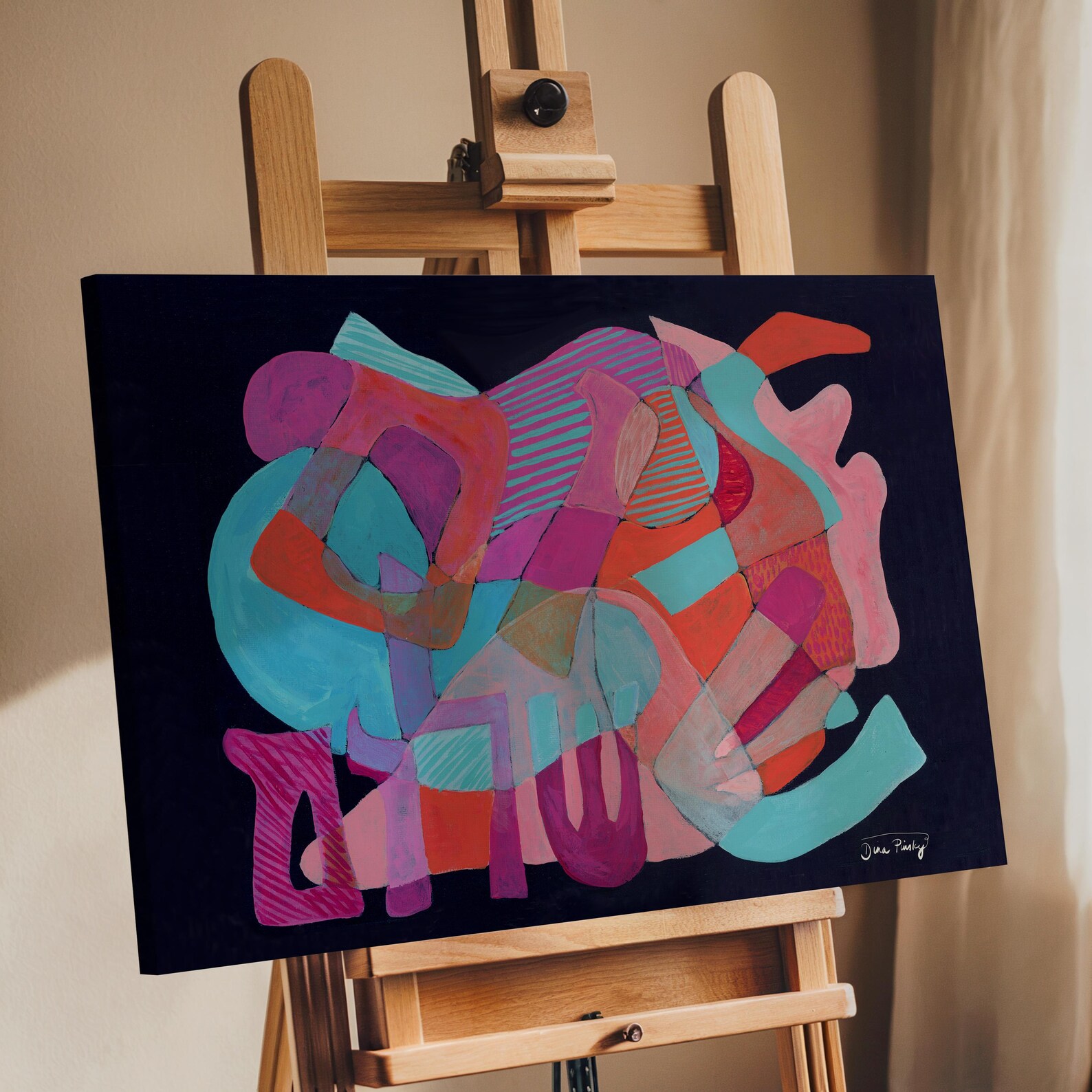 Shalom Acrylic Painting on Stretched Canvas – Hebrew Peace Abstract ...