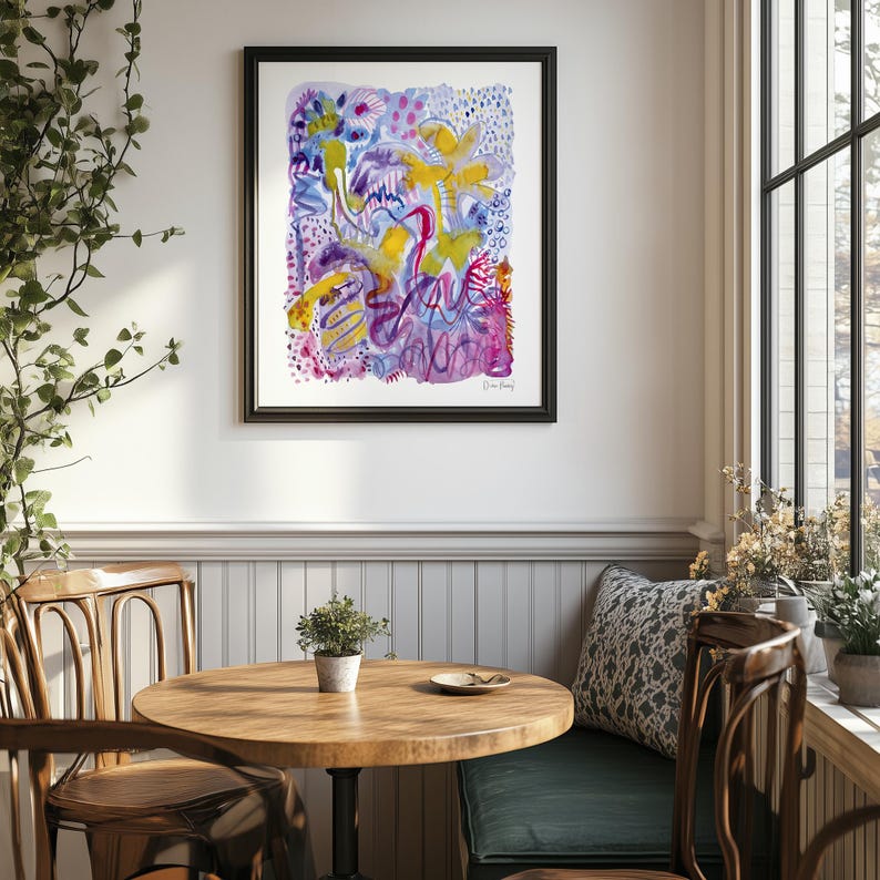 Abstract Fine Art Print: Mixed Media Purple, Magenta, and Gold - Etsy