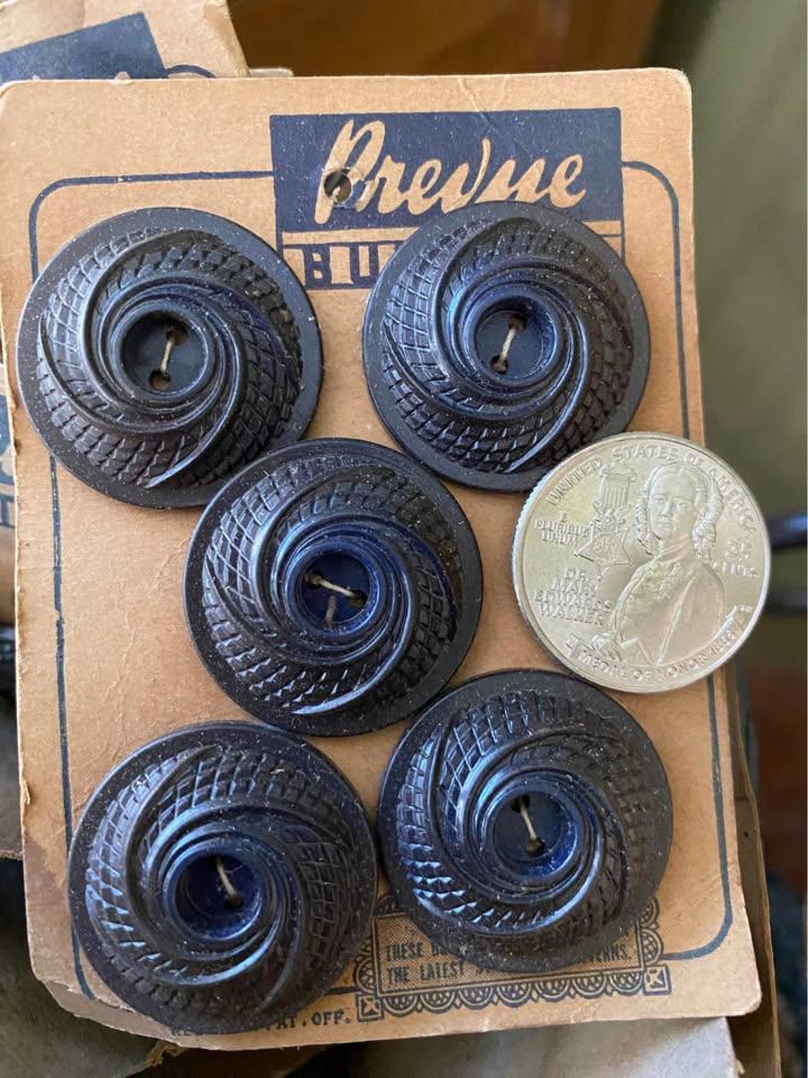 Vintage 1930-1940s Prevue Buttons - Card Set of 5, 7 or 10 - Etsy