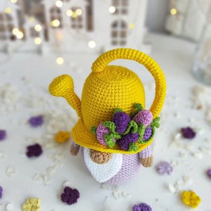 Crochet Watering Can Gnome Pattern, Spring Gnome Crochet With Flower ...