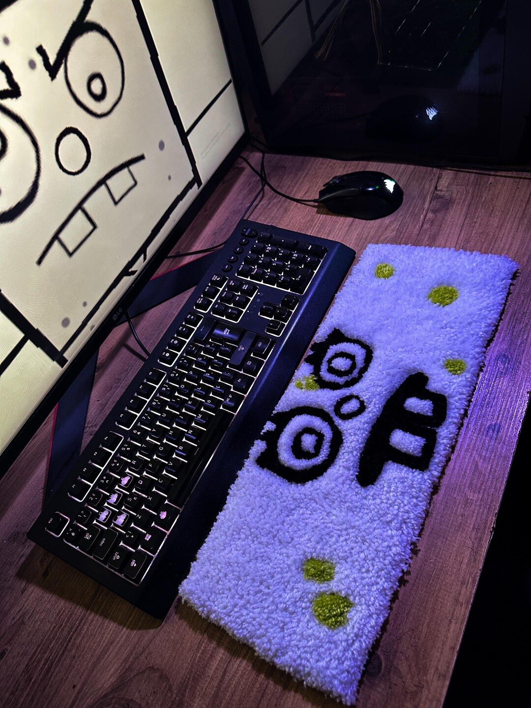 Doodlebob Keyboard Tufted Design Rug , Handmade Fluffy , Keyboard Rug ...