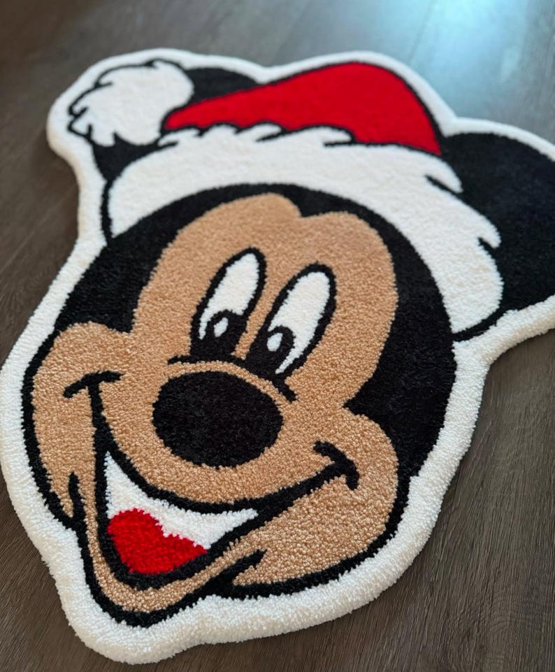 Mickey Mouse Tufted Design , Bath Rug , Gamer Gift , Tufting Wool Rug ...