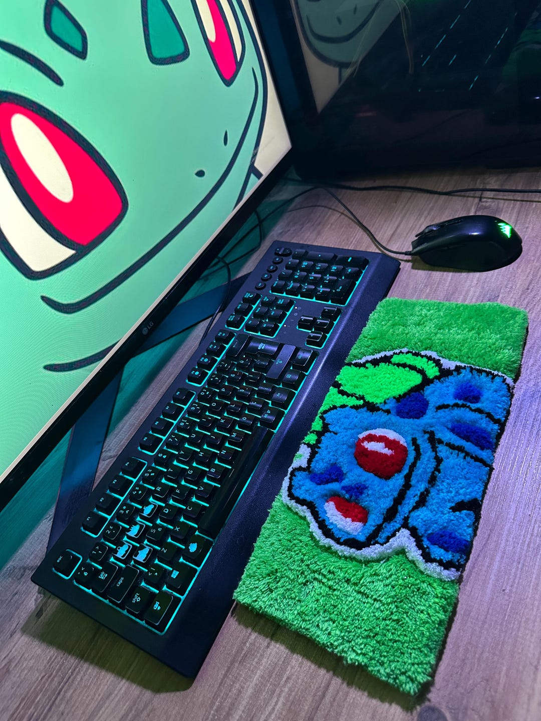Bulbasaur Keyboard Tufted Design Rug , Handmade Fluffy , Keyboard Rug ...
