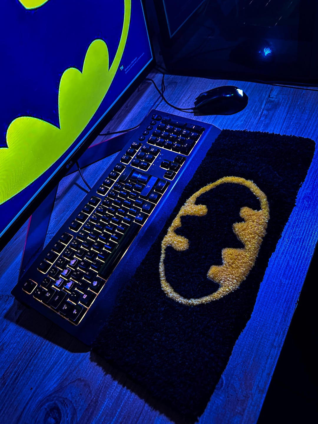 Batman Keyboard Tufted Design Rug , Handmade Fluffy , Keyboard Rug ...