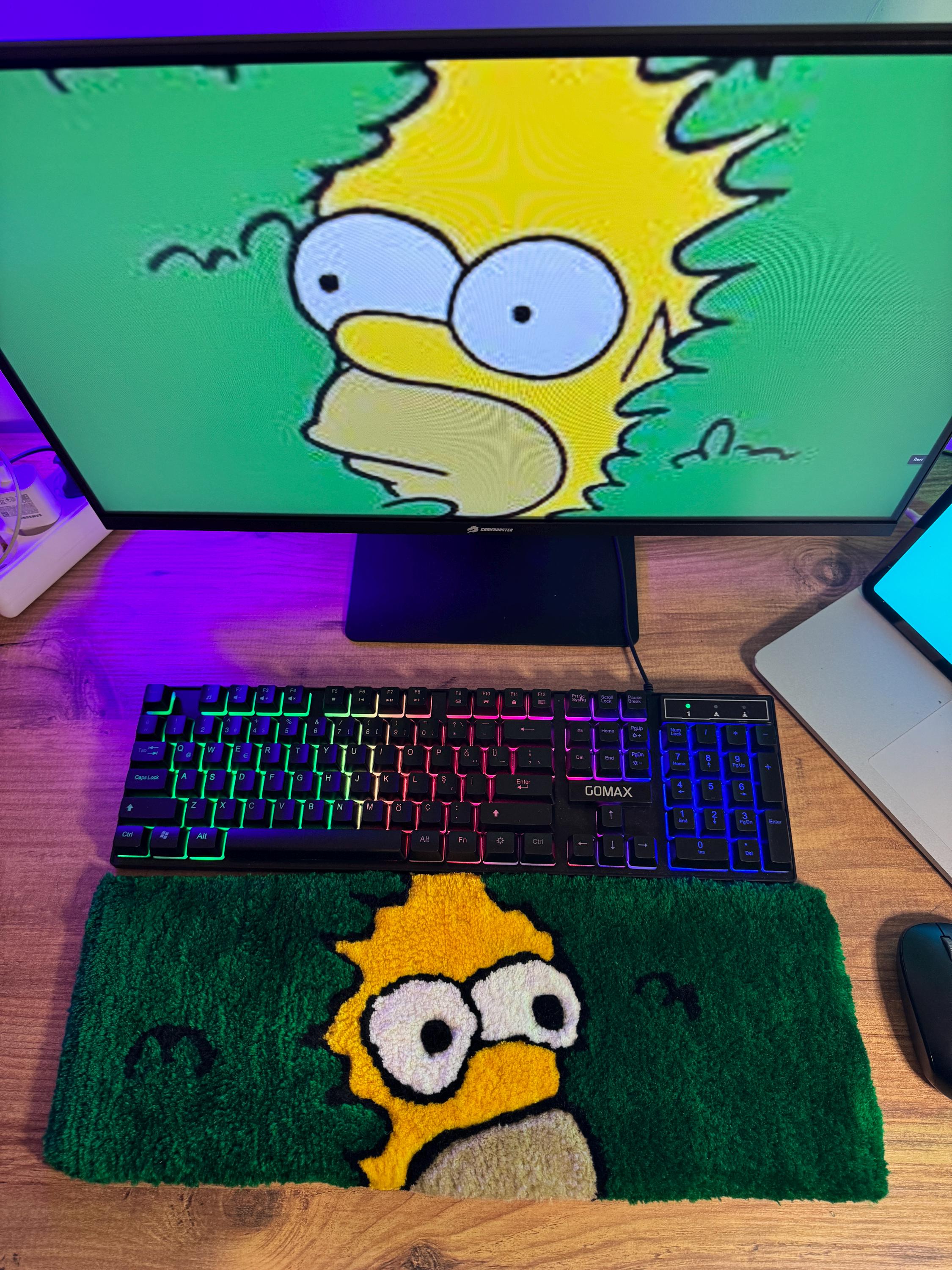 Homer Simpsons Keyboard Tufted Design Rug , Handmade Fluffy , Keyboard ...
