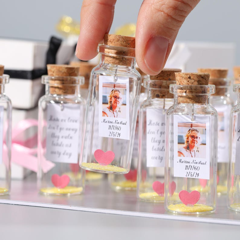 Forever in Our Hearts Memorial Favors, Custom Message in a Bottle ...