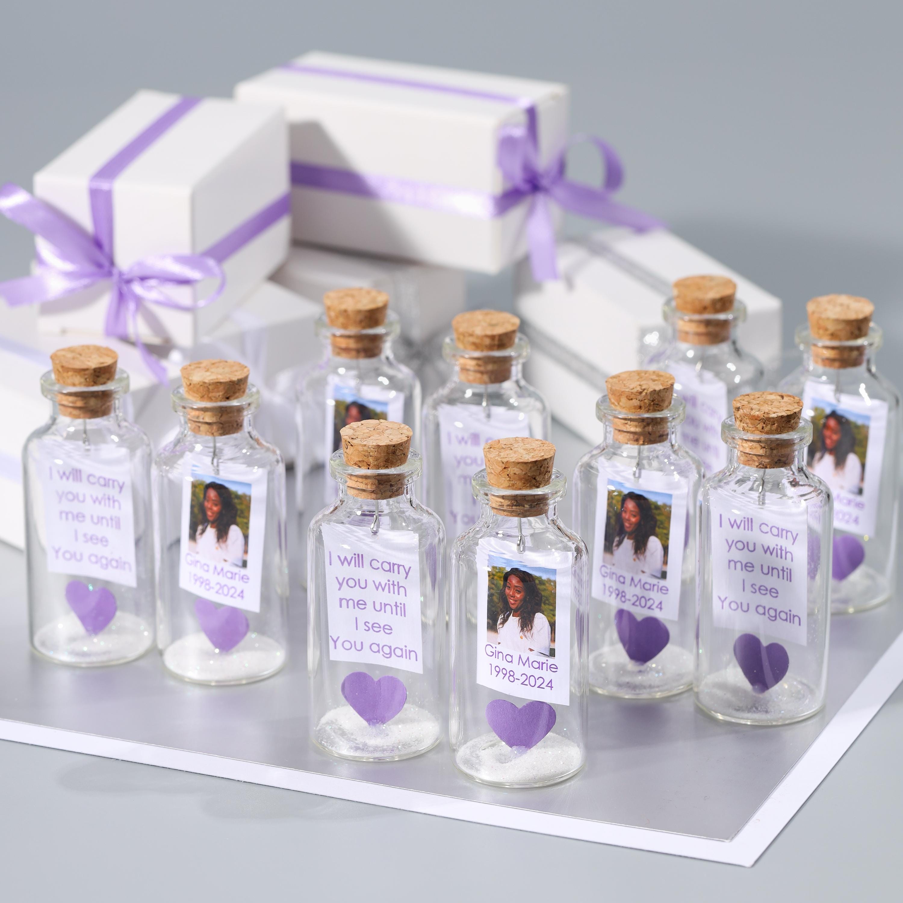 Forever in Our Hearts Memorial Favors, Custom Message in a Bottle ...