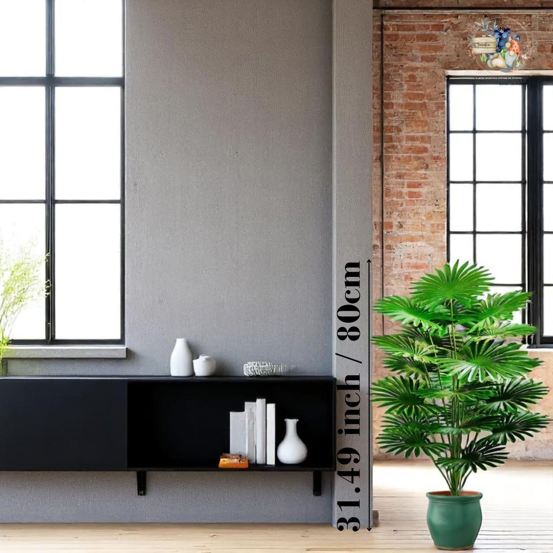 Artificial Fan Palm Tree – 31.49"/80cm Realistic Tropical Decor - Etsy