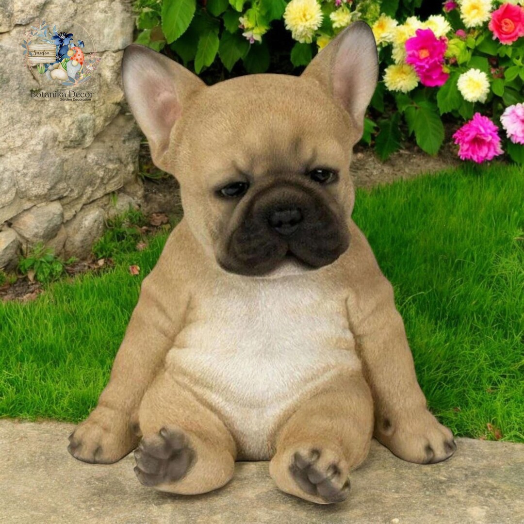 Sleepy Bulldog Puppy Statue - Resin Garden Sculpture - Exquisite Resin ...