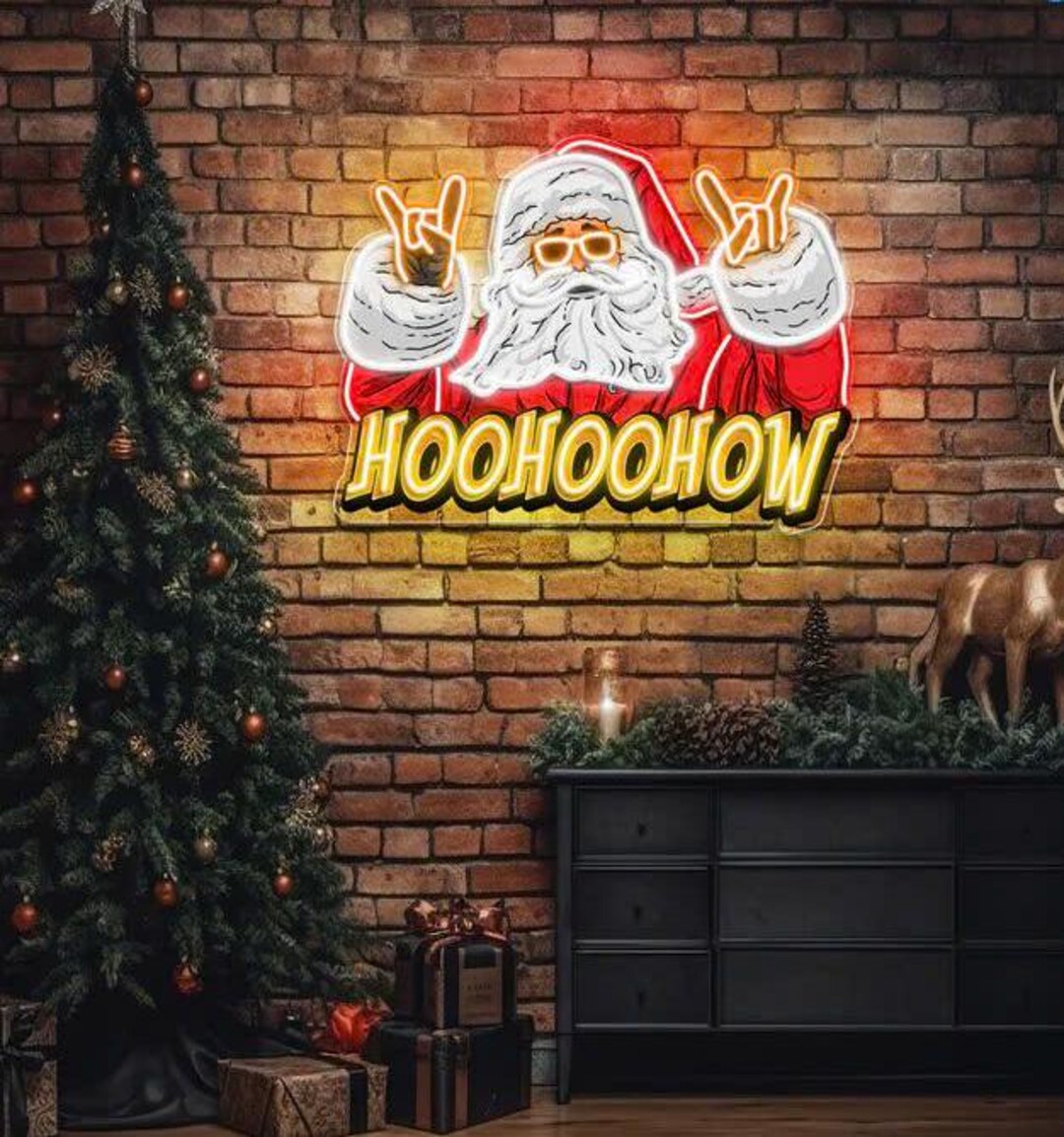 YOLO Claus: A Jolly Neon Twist Neon Sign Light Artwork - Etsy