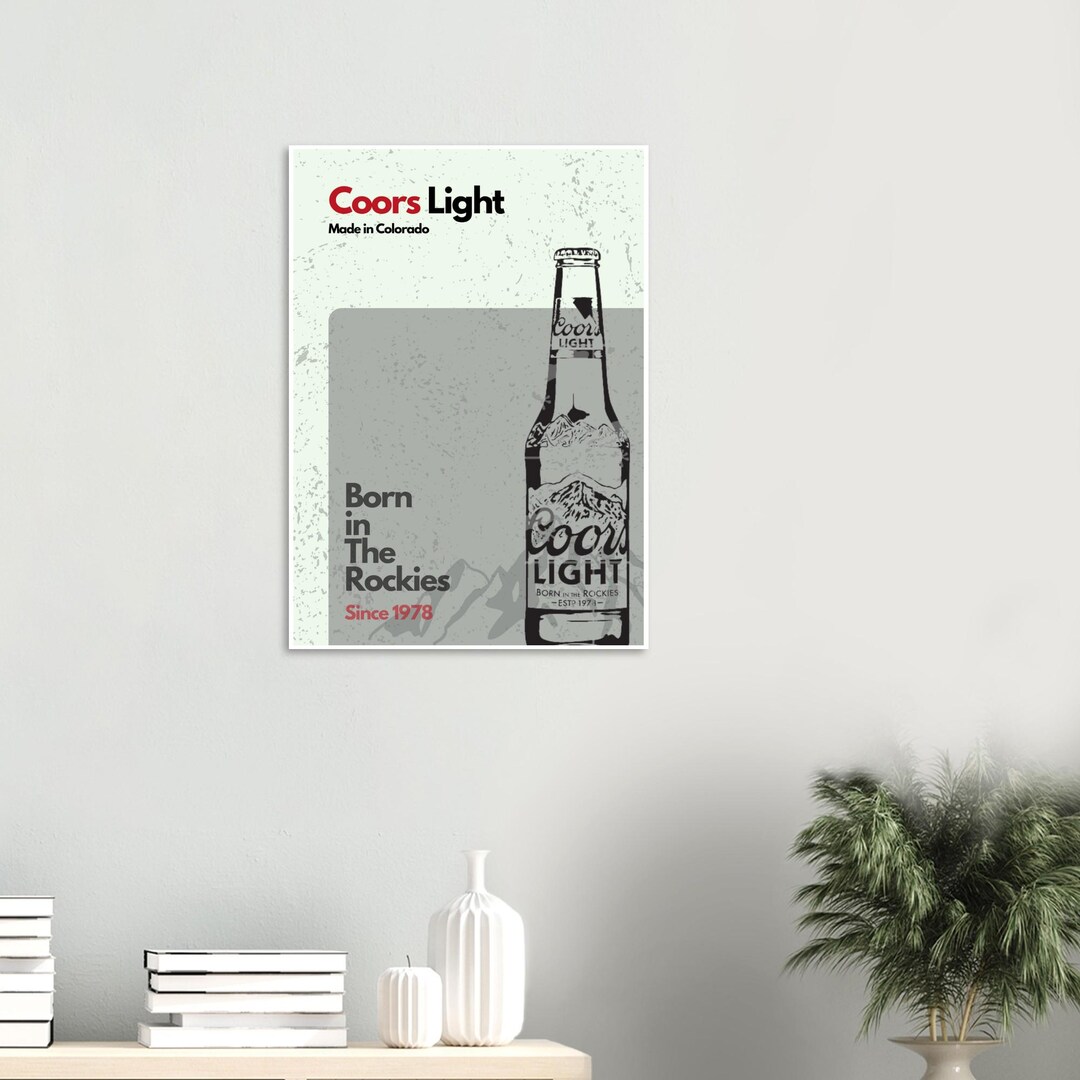 Coors Light Beer Wall Art Print - Simplistic American Beer Poster Art ...