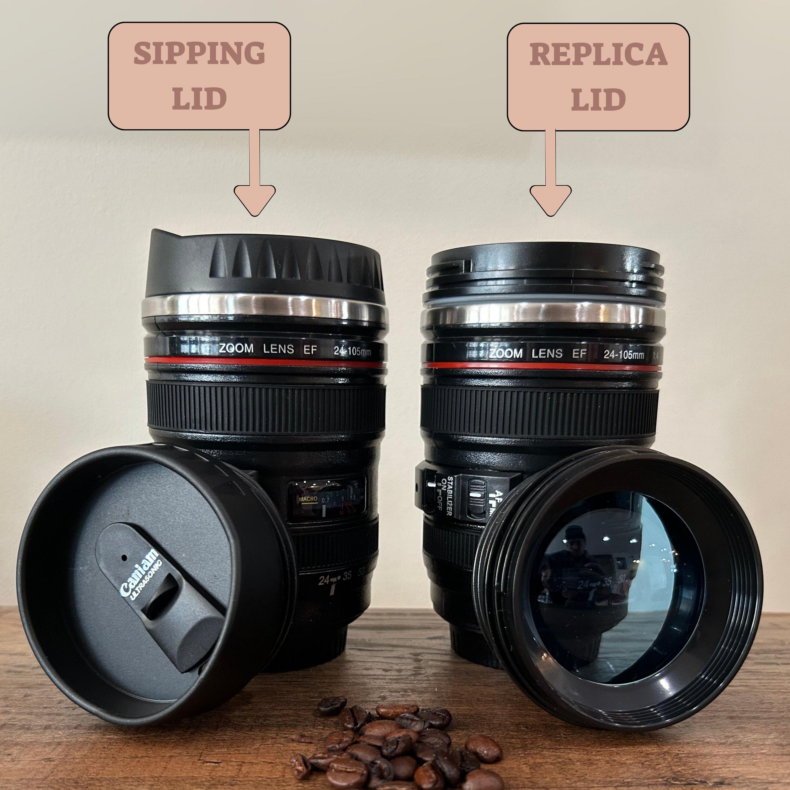 Camera Lens Travel Coffee Mug Photographer Gift Coffee Cup Sipping Lid ...