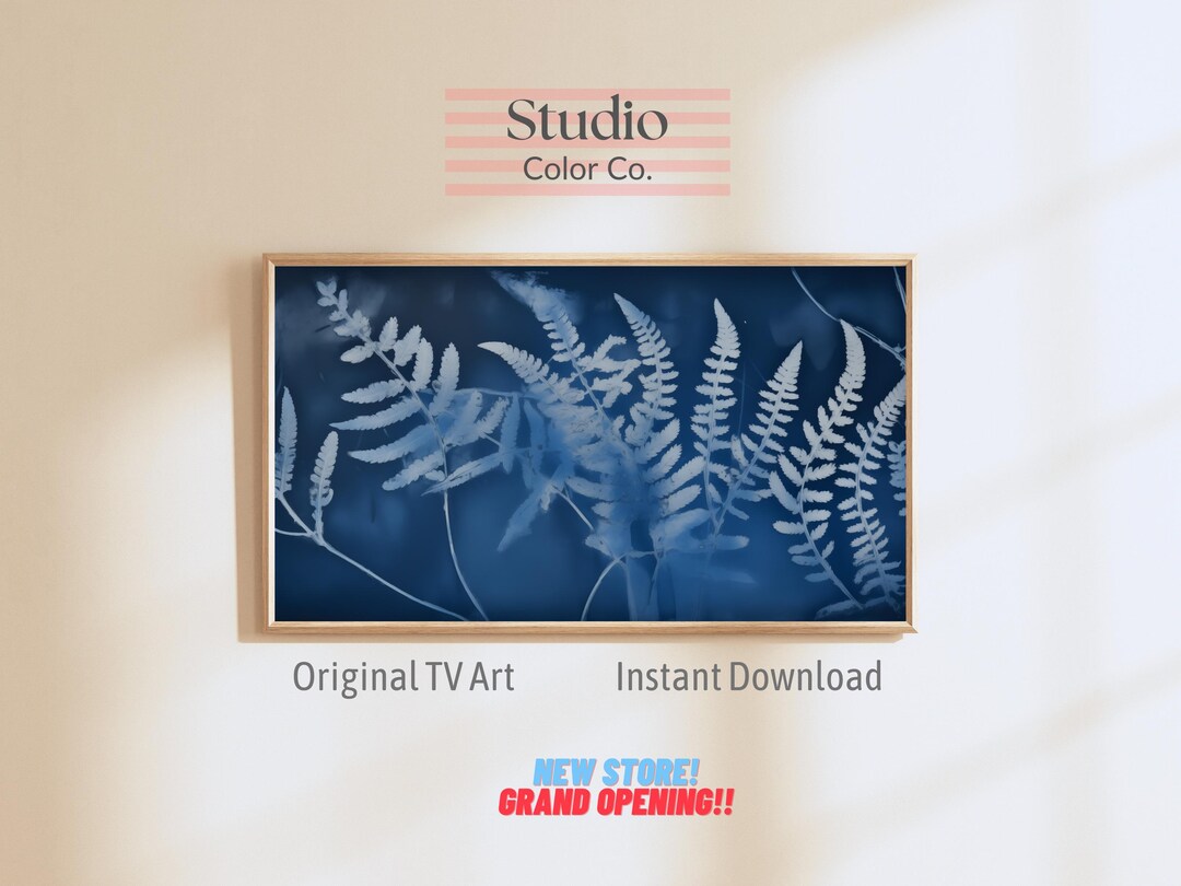 Cyanotype Floral Digital Art for Samsung Frame TV | 4K Fine Art ...