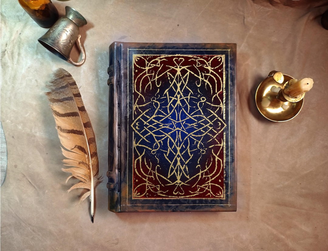 Labyrinth - Luxury Handmade Victorian Leather Journal in Black and Gold ...