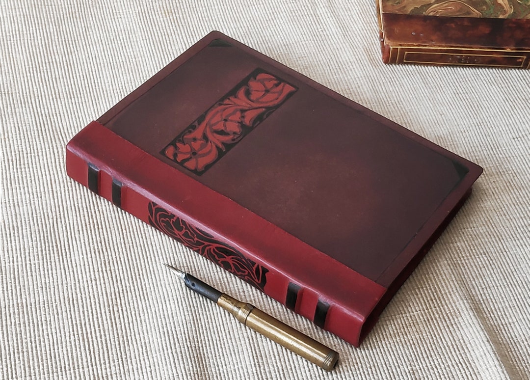 Large Red Leather Journal, Handmade Vintage Style Diary, Large Leather ...