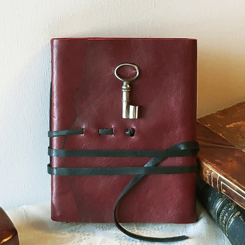 Red Leather Journal - Etsy