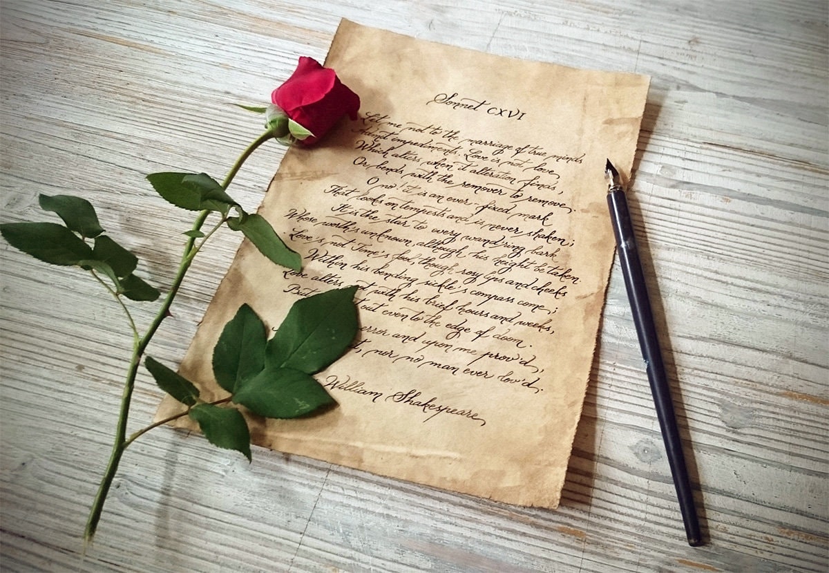 custom love letter wedding vows calligraphy on vintage style | Etsy