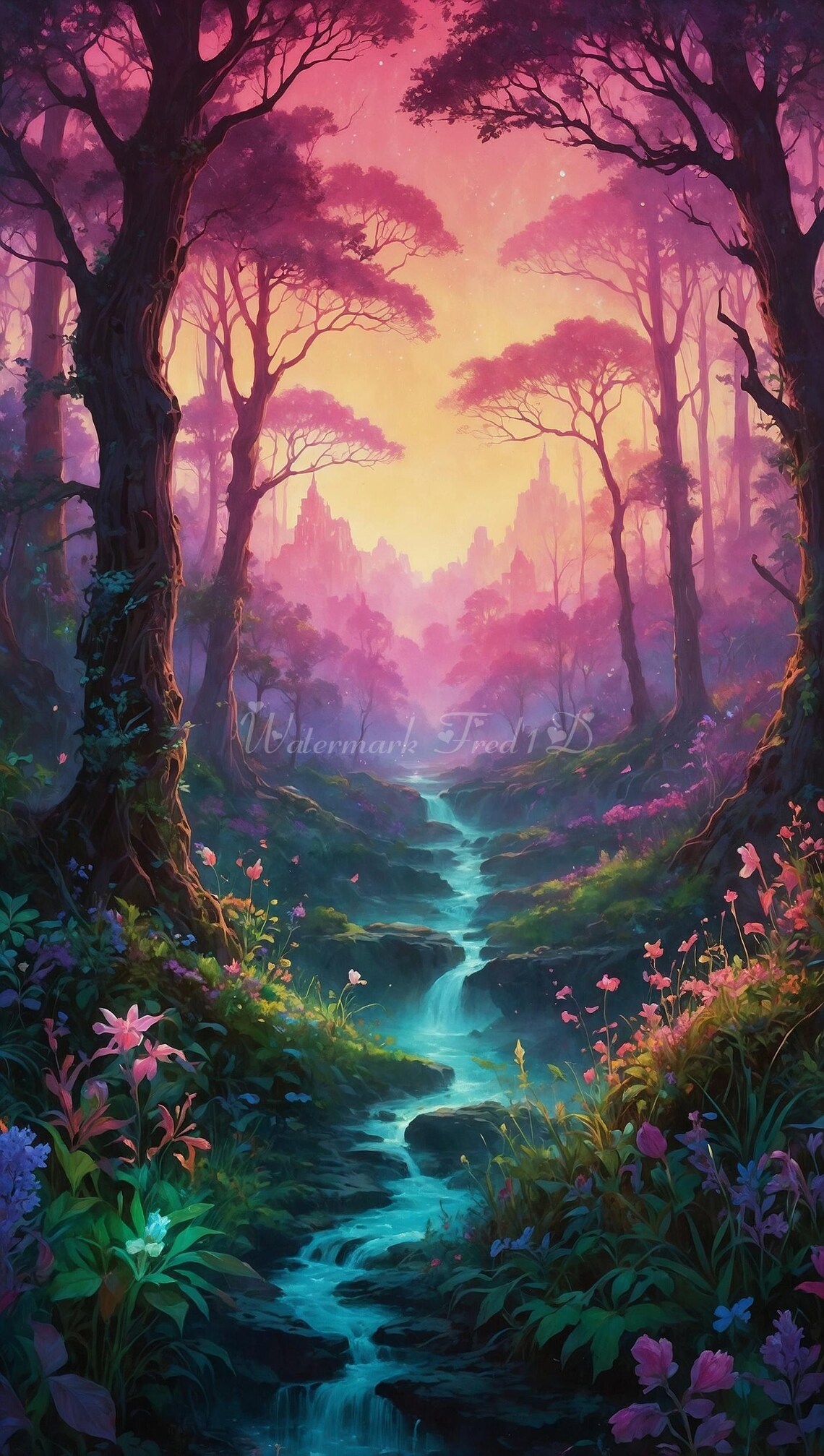 Bosque Encantado, Dibujo Poster Imprimible O Fondos De Pantalla - Etsy