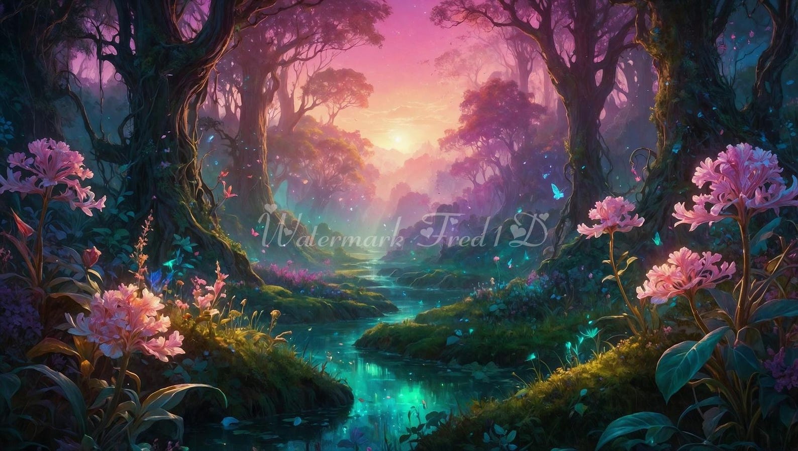 Bosque Encantado, Dibujo Poster Imprimible O Fondos De Pantalla - Etsy