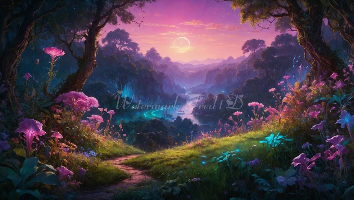 Bosque Encantado, Dibujo Poster Imprimible O Fondos De Pantalla - Etsy