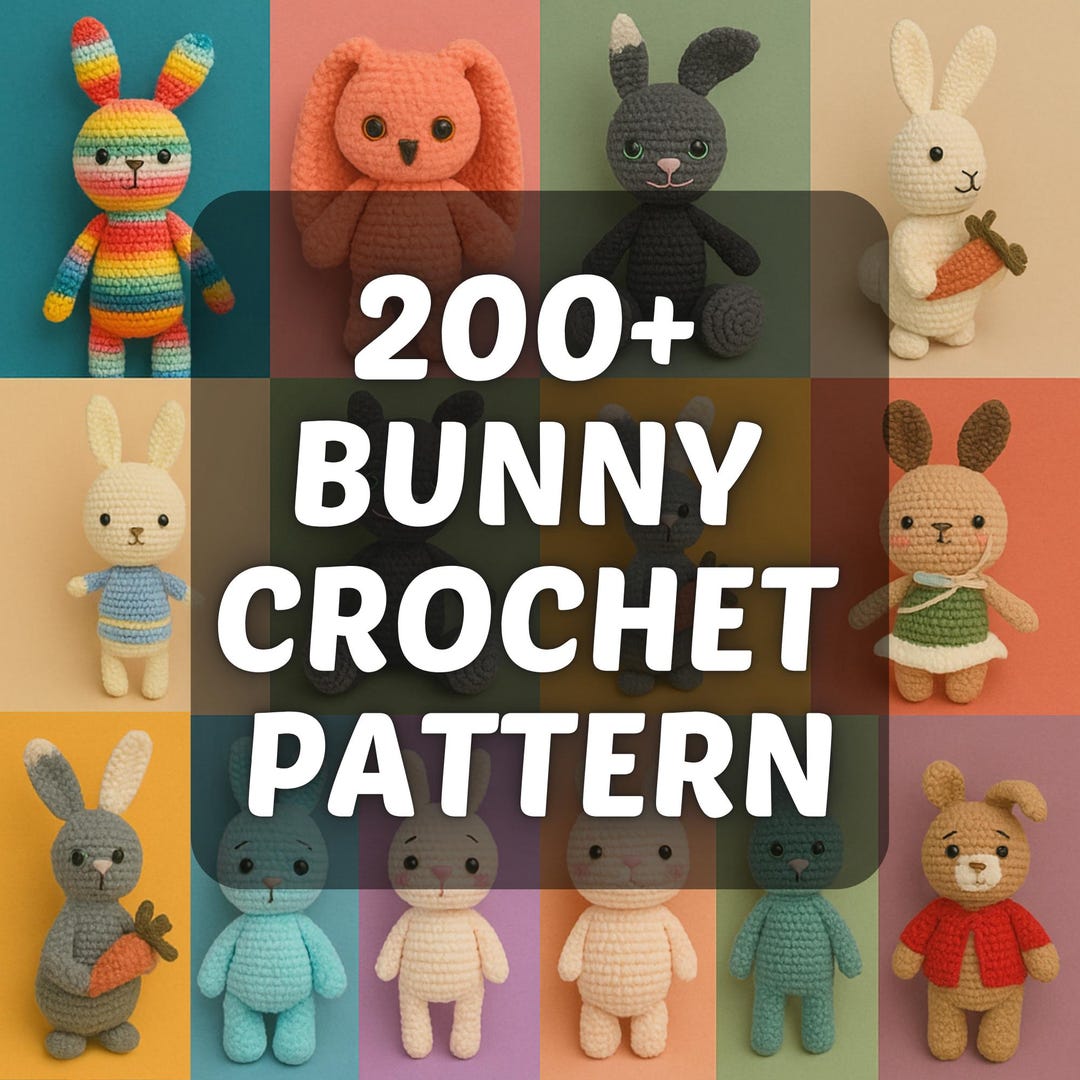 Bunny Crochet Pattern Bundle, Crochet Amigurumi, Pajama Bunny, Crochet ...