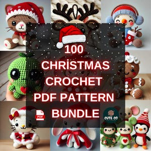 Christmas Amigurumi Crochet Pattern Bundle, Festive Car Hanging ...