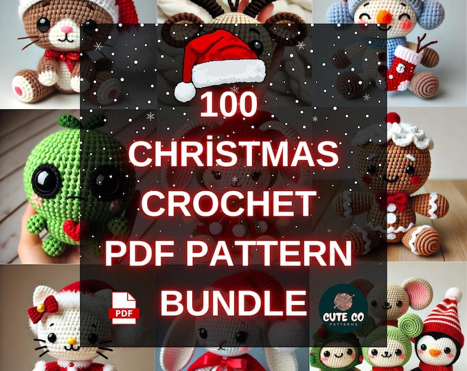 Christmas Amigurumi Crochet Pattern Bundle, Festive Car Hanging ...