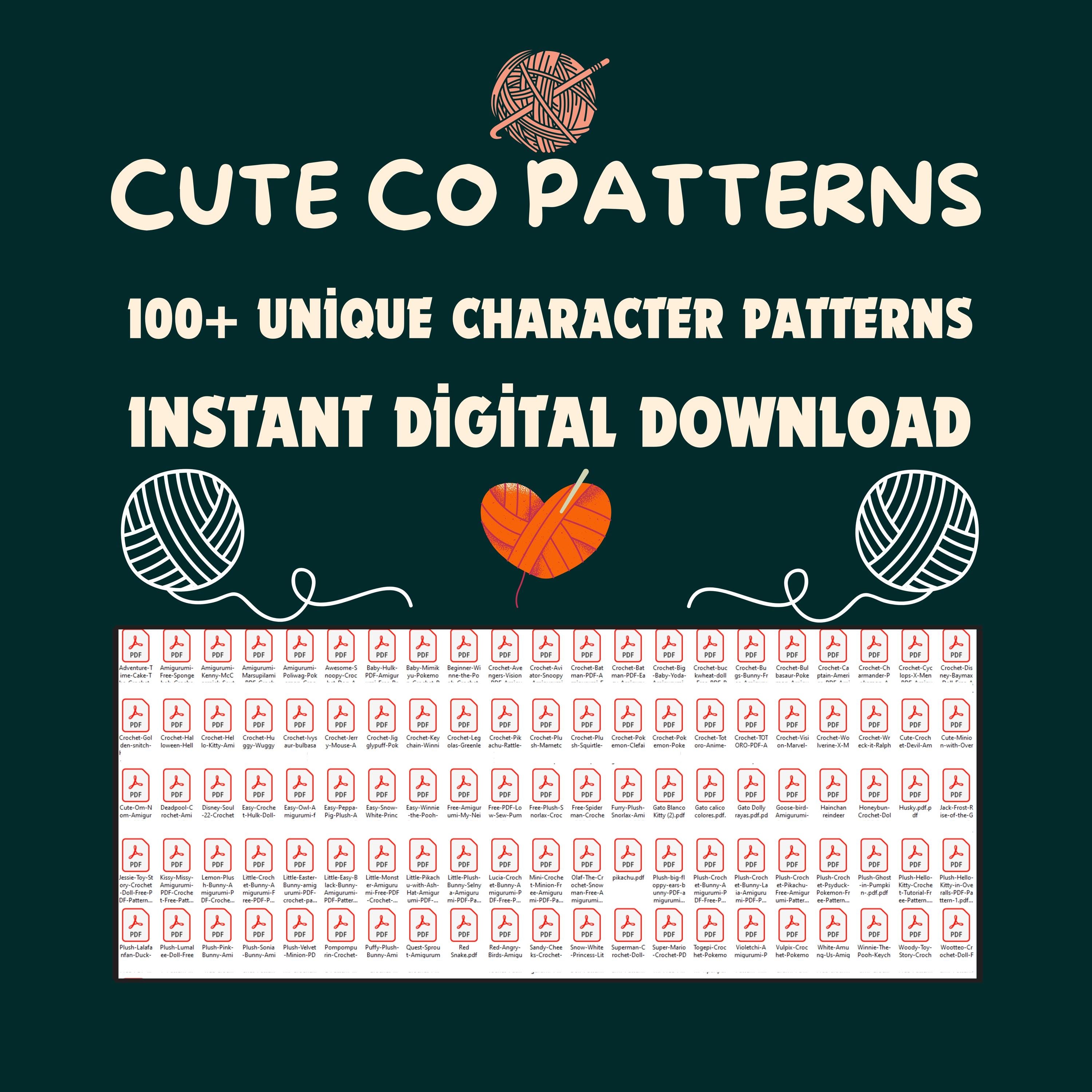 100 Amigurumi Cartoon Character PDF Patterns Bundle, Beginner Friendly ...