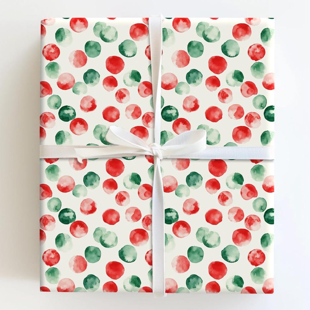 Spotty Santa Party Wrapping Paper - Etsy